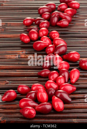 Sweet and ripe cornel or dogtree berries Stock Photo - Alamy
