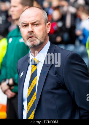 Scotland head coach Steve Clarke during a training session at Lesser ...