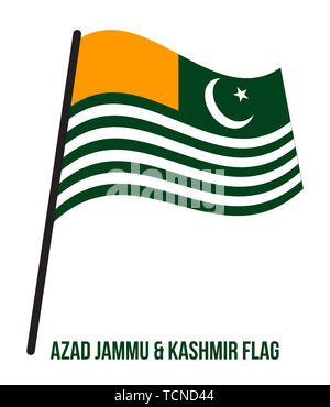 Jammu and Kashmir Flag Waving Vector Illustration on White Background ...