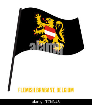 Flemish Brabant Flag Waving Vector Illustration on White Background ...