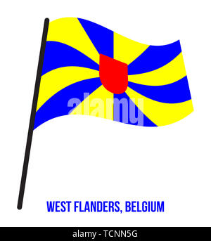 West Flanders Flag Waving Vector Illustration on White Background ...