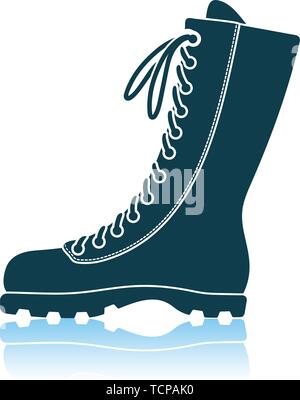 Hiking boot icon. Shadow reflection design. Vector illustration Stock ...