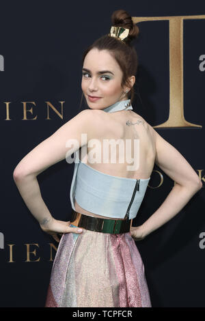 Lily Collins attending the Tolkien Los Angeles Premiere held at the ...