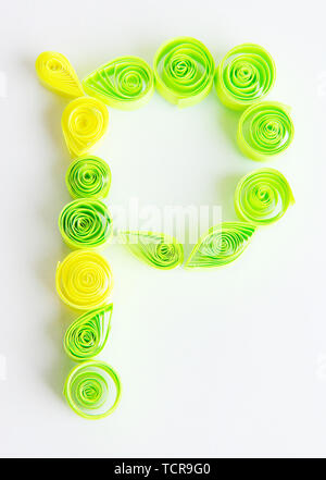 The letter "P" is made of quilling isolated on white Stock Photo - Alamy