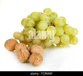 Green grape with nuts isolated on white Stock Photo - Alamy
