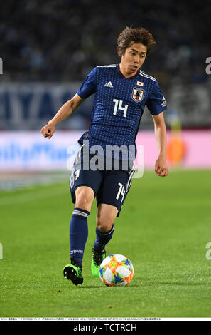 Japan's Junya Ito in action during a a qualifying soccer match for the ...