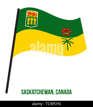 Saskatchewan Flag Waving Vector Illustration on White Background ...