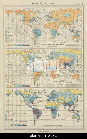 WORLD RAINFALL & WINDS. January July Mean annual. BARTHOLOMEW 1952 old ...