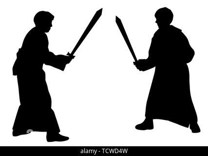 Two boys playing sword fight Stock Vector Image & Art - Alamy