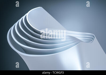 Three-dimensional rendering, curved surface with texture background ...