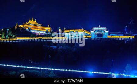 Tibet, night scenery, temples Stock Photo - Alamy