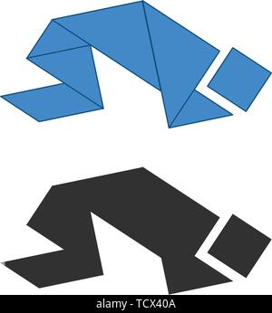 Praying person Tangram. Traditional Chinese dissection puzzle, seven ...