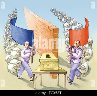 flock of sheep characters cartoon illustration Stock Photo - Alamy