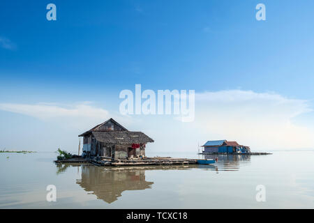Floating houses on the lake, Lake Tempe, Sengkang, Indonesia, Southeast ...