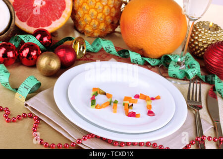 Diet during the New Year's feast close-up Stock Photo - Alamy