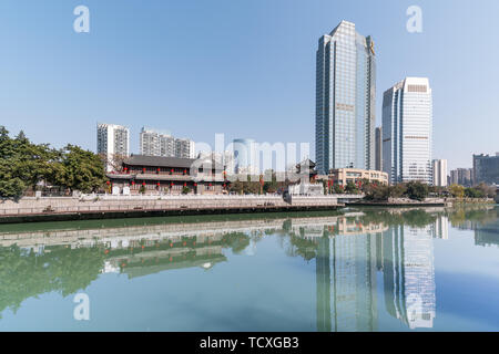 Architectural Scenery of Hejiang Pavilion, Funan River, Chengdu Stock ...