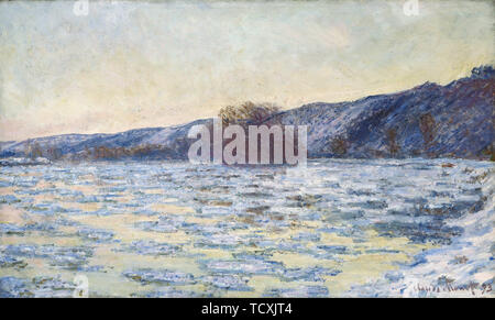 Ice Floes, by Claude Monet, 1893, French impressionist painting, oil ...