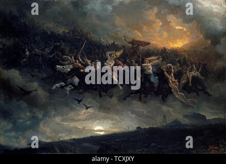 Peter Nicolai Arbo painting, The Wild Hunt of Odin, oil on canvas, 1872 ...