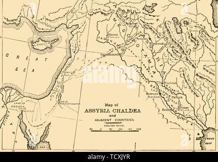 Map of Assyria Chaldea and adjacent countries. From Cassell's Universal ...