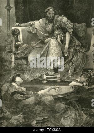 The death of Sardanapalus by fire. King of Assyria who whilst trying to ...