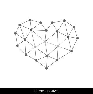 Angular heart icon. Simple illustration of angular heart vector icon ...