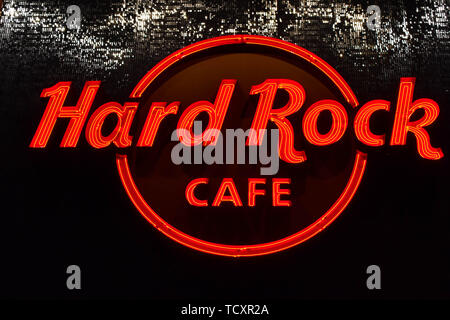 Orlando, Florida. February 06, 2019. Hard Rock Cafe Logo with orange ...