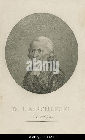 Johann Adolf Schlegel, 1721-1793, a German poet and clergyman, woodcut ...