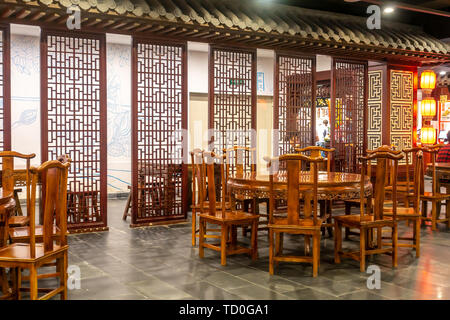 Inside traditional chinese tea house in Hangzhou, China Stock Photo - Alamy