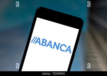 In this photo illustration, the ABANCA logo is seen displayed on a ...