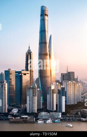 landmarks of Shanghai along Huangpu river in China Stock Photo - Alamy
