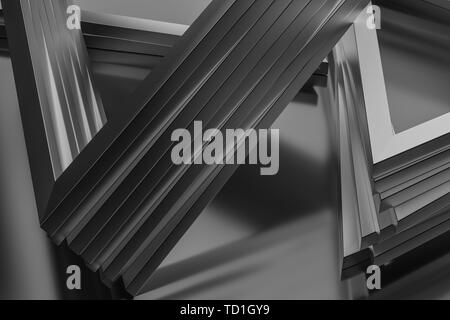 3D rendering,triangular metal frame,the metal texture Stock Photo - Alamy