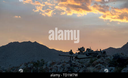 3rd Battalion, 116th Cavalry Regiment M1A2 SEPv2 Abrams Tank crew fires ...