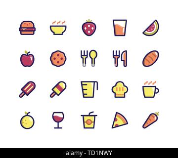 Simple of Meal Related Vector Line Icons. Contains such Icons as Fruit ...