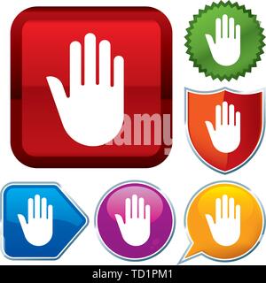 Hand stop icon. Simple illustration of hand stop vector icons set color ...