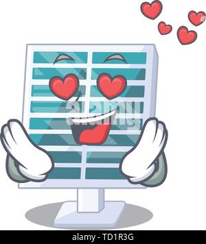Solar panel cartoon character with love cute emoticon. Vector ...