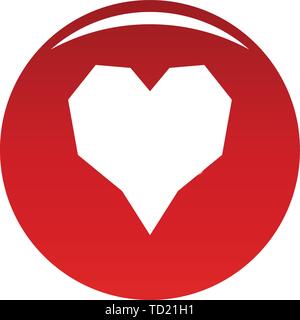 Angular heart icon. Simple illustration of angular heart vector icon ...