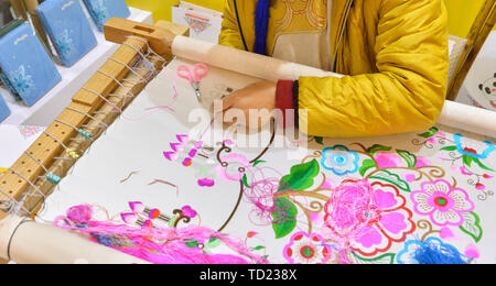 Traditional handmade Qiang embroidery high-definition picture Stock ...