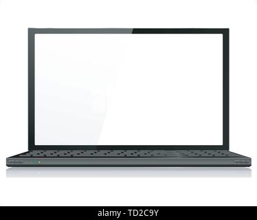 Computer display isolated in realistic design on white background ...