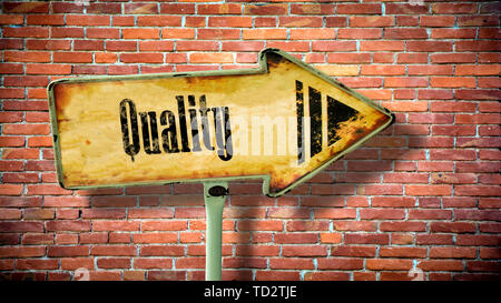 Street Sign the Direction Way to Quality Stock Photo - Alamy