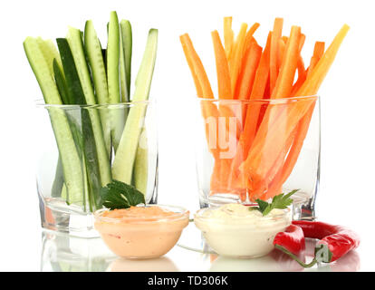 Assorted raw vegetables sticks isolated on white Stock Photo - Alamy