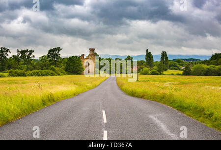 The Malvern hills with Robert Adams Dunstall castle folly at Dunstall ...