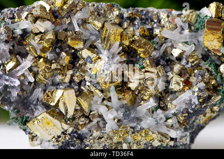 Macro shooting of natural gemstone. The raw mineral is citrine. Brazil ...