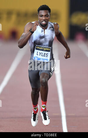 Noah Lyles of the United States competes in the 200m Men during the ...