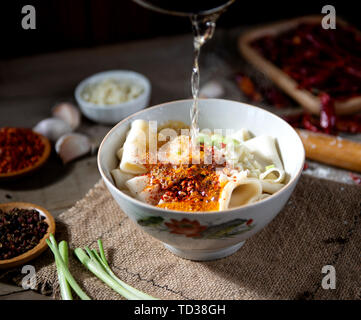 Shaanxi oil splash noodles Stock Photo - Alamy