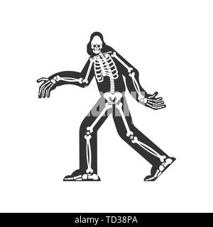 Bigfoot skeleton islated. sasquatch skull and bones. Abominable snowman ...