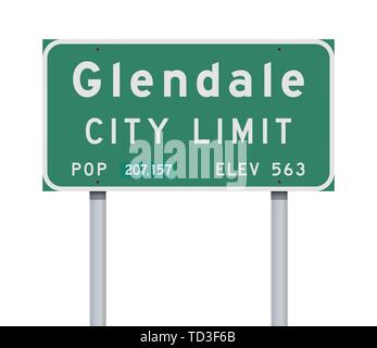 Glendale , California, road sign vector illustration, road table, USA ...
