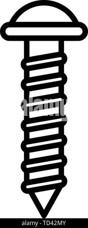 Screw metal wood contour outline line icon black color vector ...