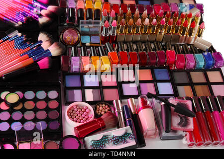 Lot of different cosmetics close-up Stock Photo - Alamy