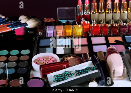 Lot of different cosmetics close-up Stock Photo - Alamy