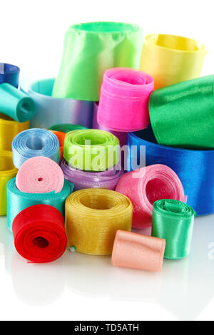 Many bright ribbons of different sizes isolated on white Stock Photo ...